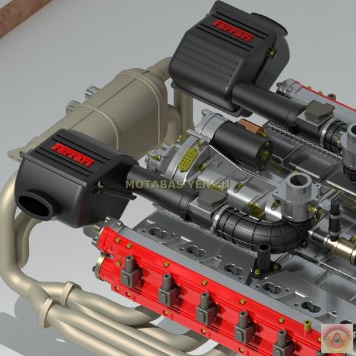 💭 FERRARI 512 TR - ENGINE・ STL File for 3D printing・Cults