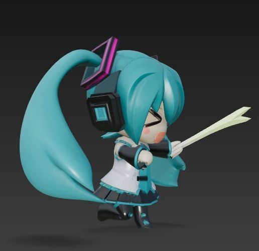 🎵 hatsune miku chibi・ STL File for 3D printing・Cults