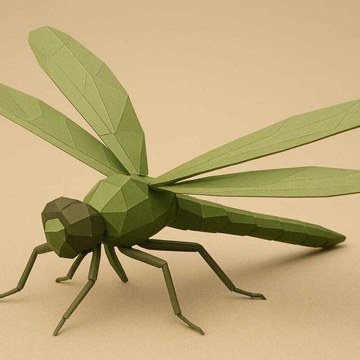 🐛 Low Poly 3D Dragonfly Model – Advanced Geometric Design for High ...