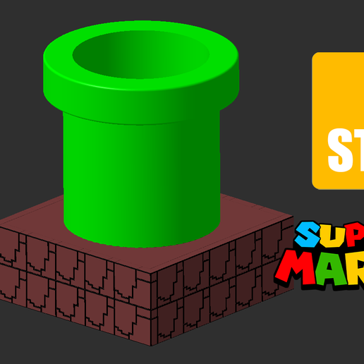 ️ Super mario pipe , Maceta , Portalápices・Archivo STL Gratis para ...