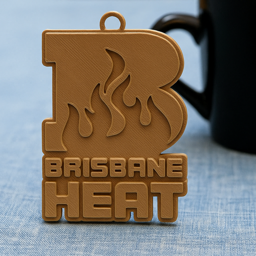📛 BBL Brisbane Heat badge color printable and renderable・ 3D File for ...