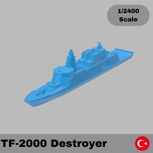 STL file TF-2000 Air Defence Destroyer 🌆 ・3D print design to download・Cults