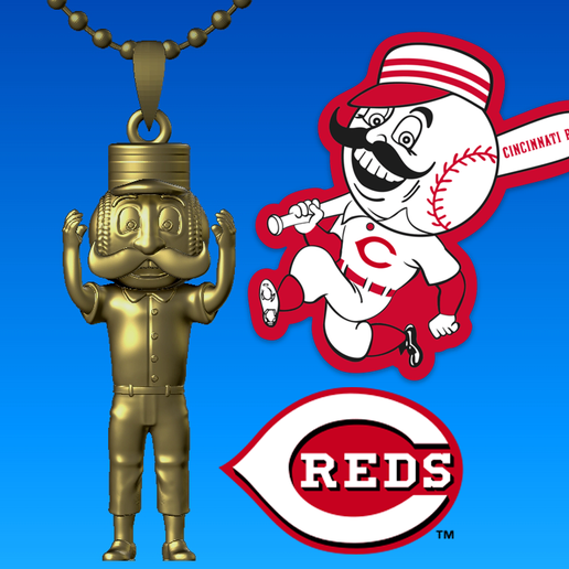 👾 MLB - Necklaces Mr Redlegs - Cincinnati Reds - Hanging Figurine - 3D ...