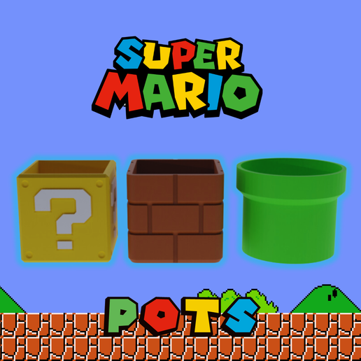 Archivo STL Super Mario Bros Pots 🪴 ・Diseño de impresión en 3D para ...