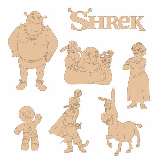 3D file Shrek - Vectors for laser cutting 🦸 ・3D printing template to ...