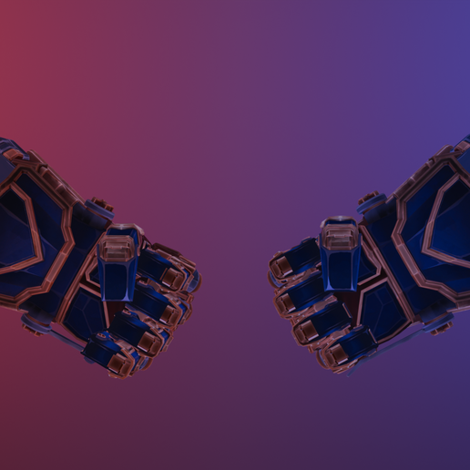 🦸 Vi's Hextech Gauntlets - Fully Rigged 3D Models - Arcane・ STL File ...