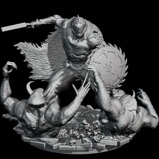 🗿 DOOM THE DARK AGES - DOOMSLAYER ICONIC POSE - DEMON BATTLE STATUE ...