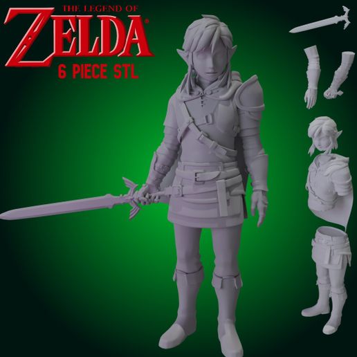🔗 The Legend of Zelda - Link 6 Piece Figure・ STL File for 3D printing・Cults