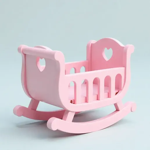🧸 Rocking Cradle for Dolls – 3D Printable Toy Furniture・ STL File for ...