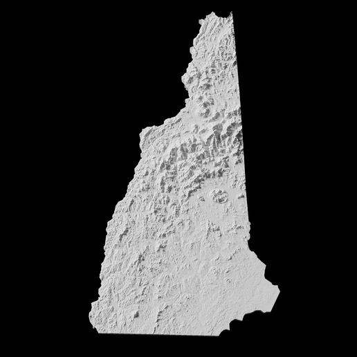 Archivo 3D USA State of New Hampshire Topographic Map - 3D Terrain ...