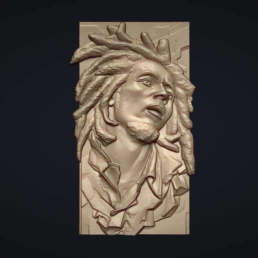 📁 Bob Marley Bas Relief 3D Model – STL & OBJ File for CNC Carving and ...