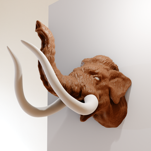 STL file mammoth head roaring wall mount 🦣 ・3D printable model to ...
