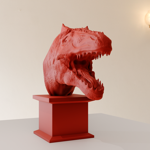 STL file allosaurus roaring dinosaur head bust stl 🦖 ・3D printing idea ...