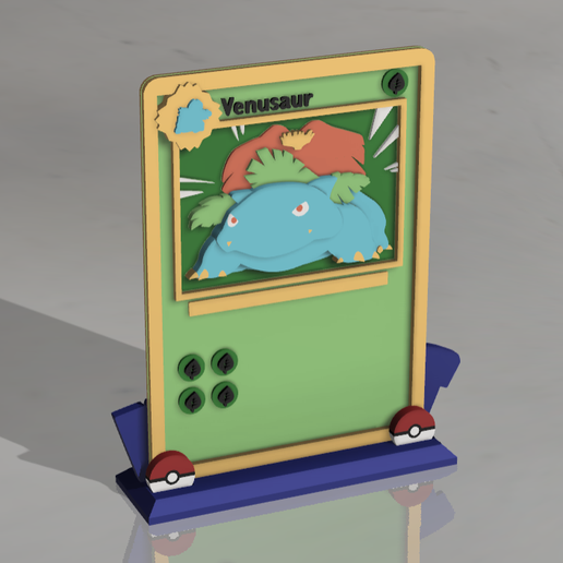 STL file 3D Pokémon Card Display – Venosaur 🐉 ・3D print object to ...