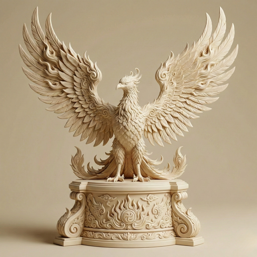 🦅 Phoenix Statue 3D Print・ 3D File for 3D printing・Cults