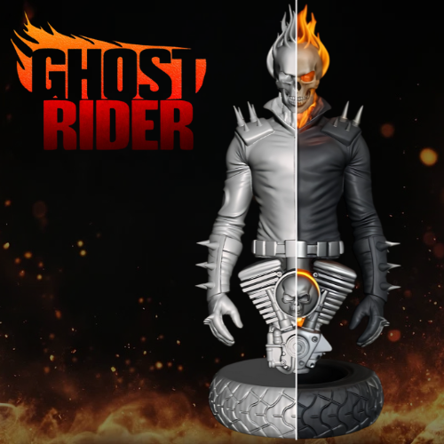 👻 Ghost Rider Bust・ 3D File for 3D printing・Cults