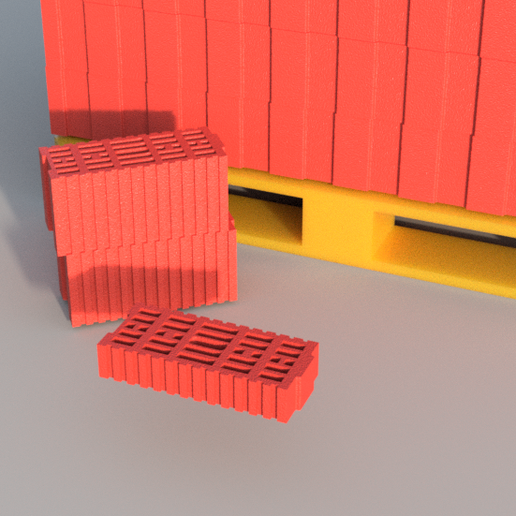 🚧 1/14 CONSTRUCTION BRICK AND STACK OF BRICKS - TYPE 2・ OBJ File for 3D ...