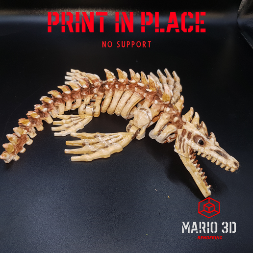 🦖 MOSASAURUS_SKELETON_PRINT_IN_PLACE_SKULL・ STL File for 3D printing・Cults
