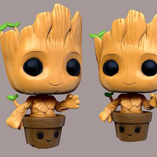 👶 Baby Groot 3D in Pot・ STL File for 3D printing・Cults