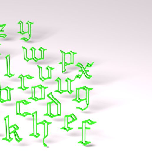 ️ Gothic alphabet・ 3D File for 3D printing・Cults