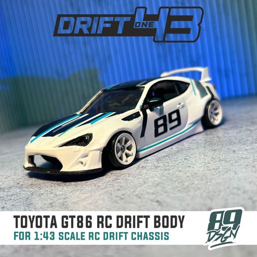 🚗 TOYOTA GT86 body for 1:43 scale rc drift chassis・ STL File for 3D ...