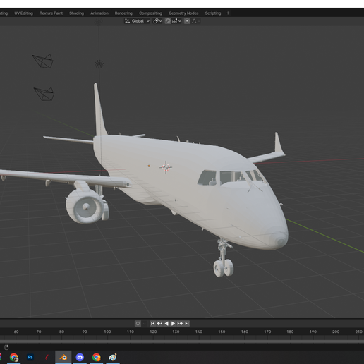 🚗 E190 Airliner – Modern Twin-Engine Jet・ OBJ File for 3D printing・Cults