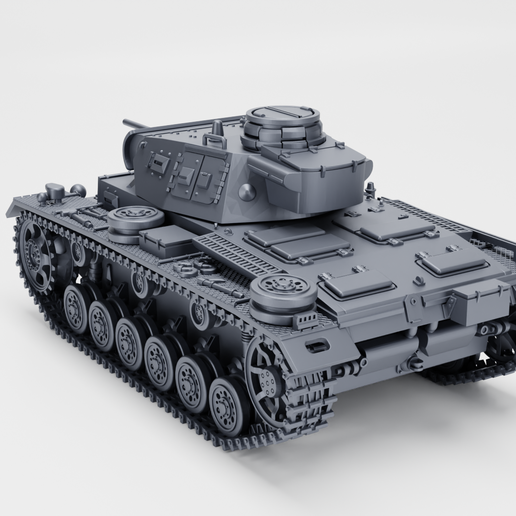 🇩🇪 Panzer III Ausf.H + 3 Tankmen (Germany, WW2)・ 3D File for 3D ...