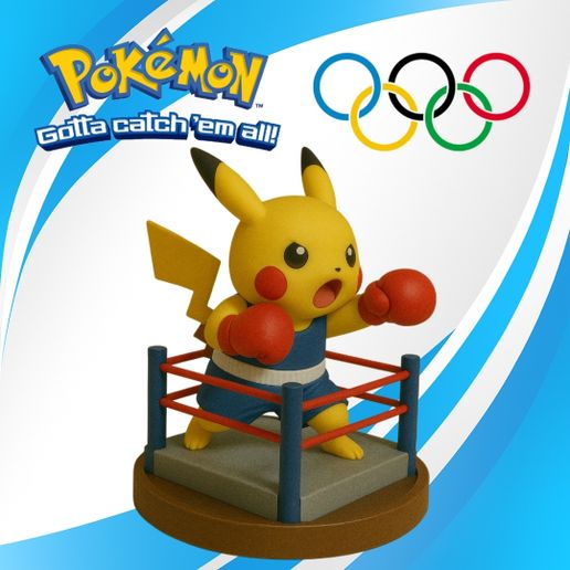 🐉 Pikachu Olympic Boxer・ STL File for 3D printing・Cults