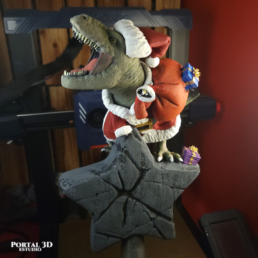 🎄 Christmas T-Rex: Guardian of the Tree・ STL File for 3D printing・Cults