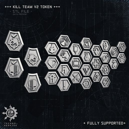 ⚔ Kill Team token set V2 - for warhammer 40k Kill Team・文件用于 3D ・Cults