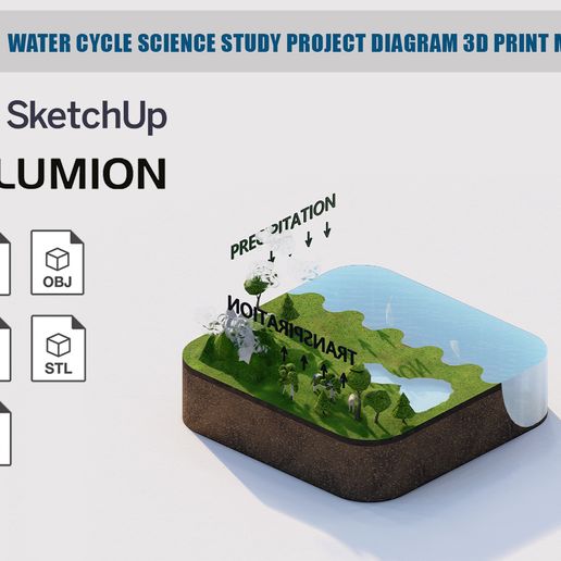 STL file Water Cycle Science study Project diagram in mm 🚰 (OBJ)・3D ...