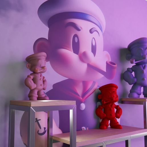 STL file Popeye the sailor man 👨 ・3D printing idea to download・Cults
