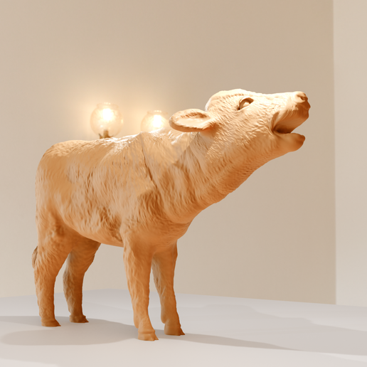 STL file cow calf look up mouth open stl 🐄 ・3D printer model to ...