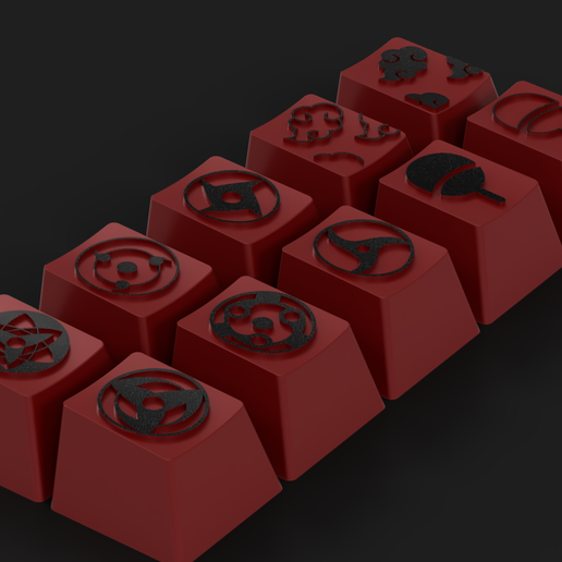 ⌨️ Embossed Mangekyo Sharingan Uchiha-Naruto themed keycaps・ STL File ...