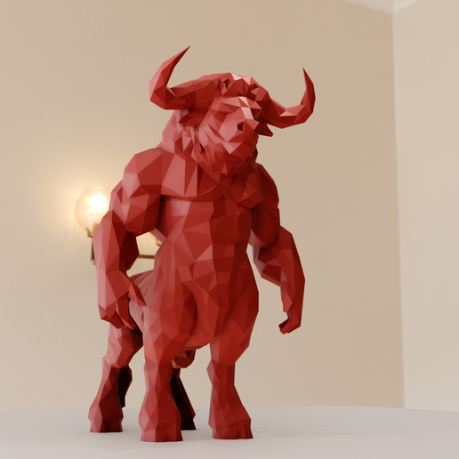 🐂 minotaur low poly stl・ STL File for 3D printing・Cults