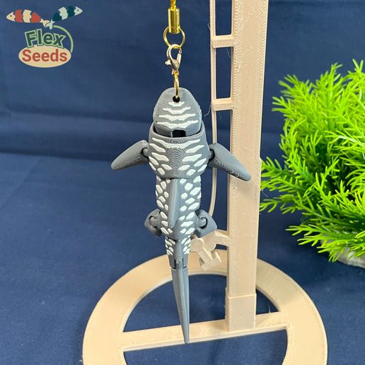 🐅 Flexi Mini Tiger Shark – Articulated Ocean Animal Keychain Set・ STL ...