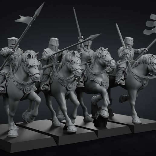 🐎 CRUSADERS 28MM HEAVY CAVALRY PACK・ 3D File for 3D printing・Cults