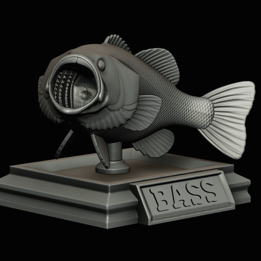 🐠 fish Largemouth Bass / Micropterus salmoides trophy statue detailed ...