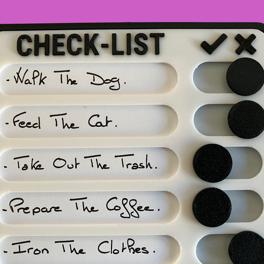 personalised checklist