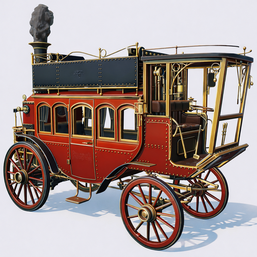 😤 Steampunk Steam Carriage・ STL File for 3D printing・Cults