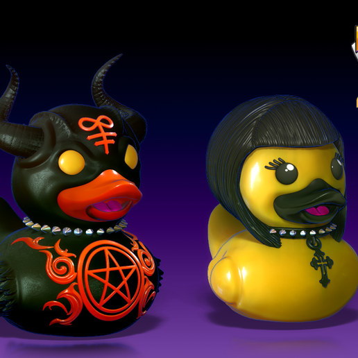 😈 Devil & Goth Duck - Twin Pack・ 3D File for 3D printing・Cults