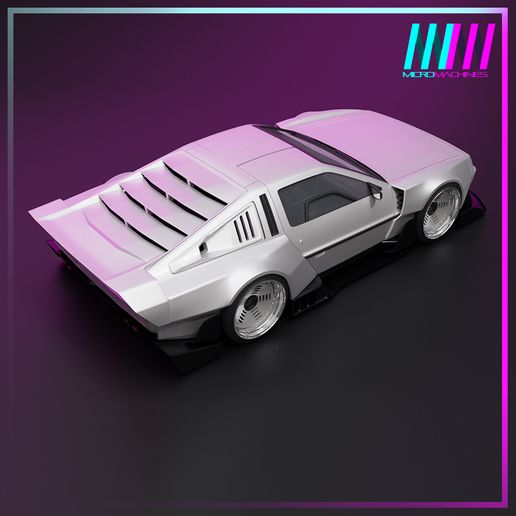 🚗 Custom Widebody Delorean Full MODEL KIT 1/24・ 3D File for 3D printing ...