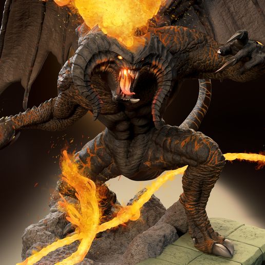 🔥💀 Figure 1/4 of the Balrog - The Shadow and the Fire - STL file for 3D ...