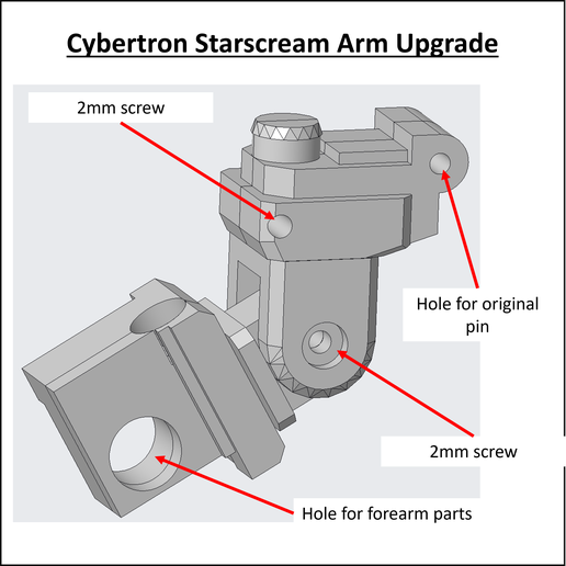 STL file Voyager Cybertron Starscream Arm Upgrade 💪 (STEP)・3D printing ...