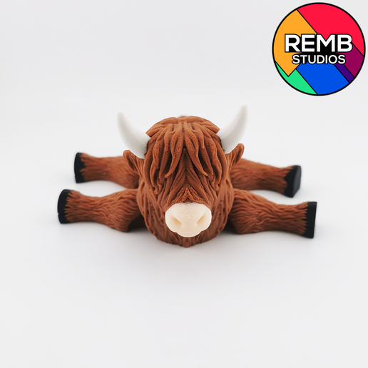 🐄 Flexi Highland Cow – Print-in-Place Articulated Model・ STL File for ...