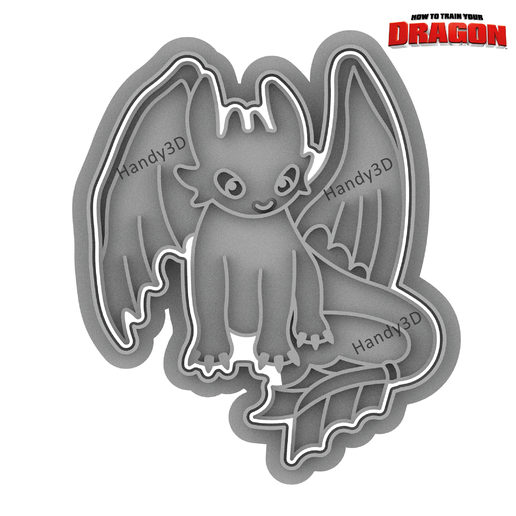 🚆 Toothless body - How to train your dragon COOKIE CUTTER 9cm・ STL File ...