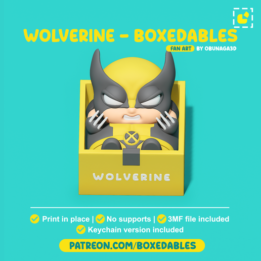 🎨 Wolverine - Boxedables [Fan Art]・ STL File for 3D printing・Cults