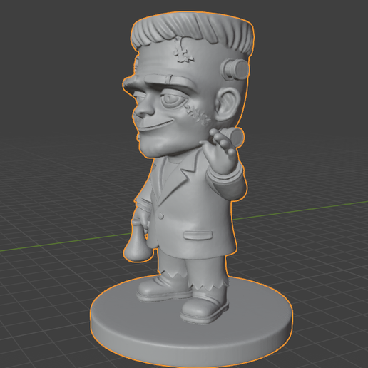 👹 Cute Monster: Frankenstein Figurine (Chibi/Bobblehead Style) - 3D ...
