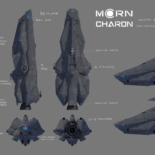 🥷 The Expanse: MCRN Charon - Martian black ops stealth ship・ STL File ...