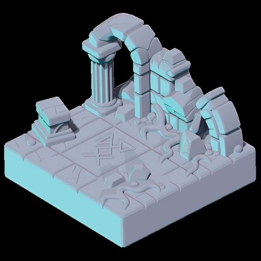 🎲 Ancient Ruins Dungeon Tile - 007 – Modular 3D Printable Terrain for ...
